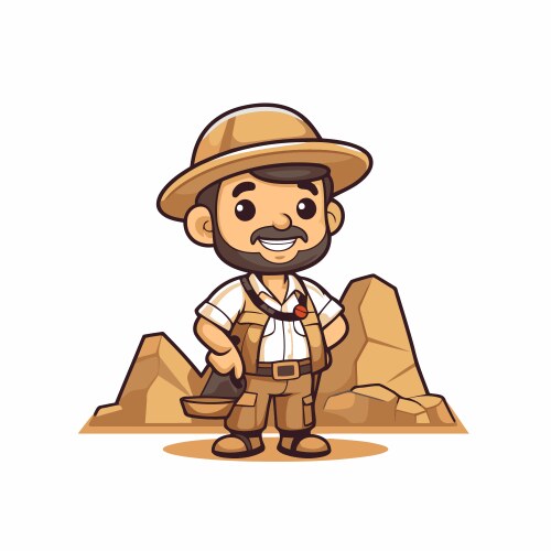 Cartoon safari explorer Royalty Free Vector Image