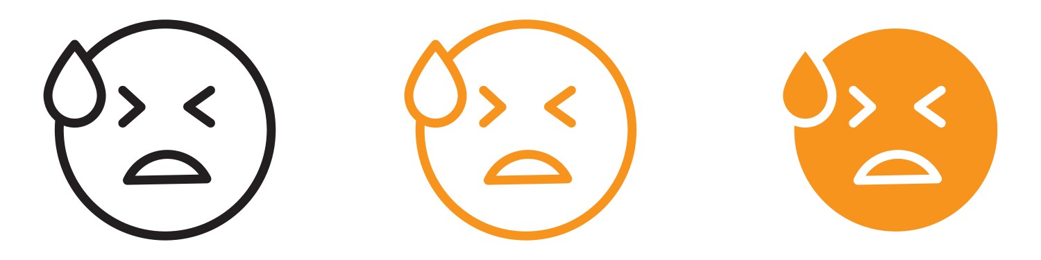 Desperate emoji icon logo set Royalty Free Vector Image