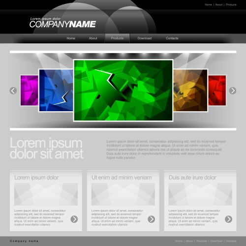 Gray website template 960 grid Royalty Free Vector Image