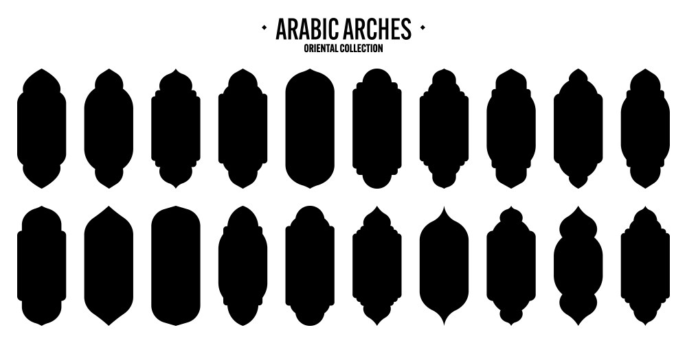 Islamic shapes ramadan window frame design Vector Image