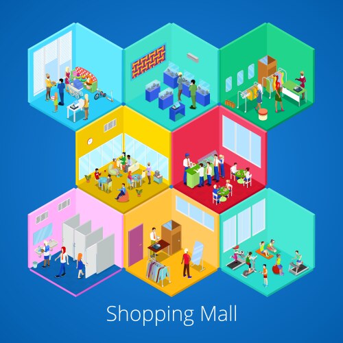 Shopping mall infographic Royalty Free Vector Image