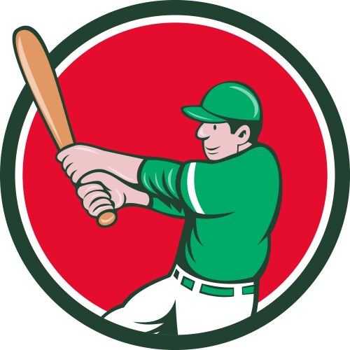 Baseball batter emoticon Royalty Free Vector Image