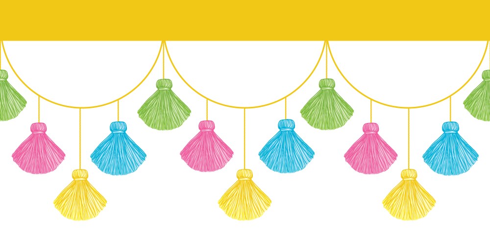 Colorful decorative tassels horizontal Royalty Free Vector