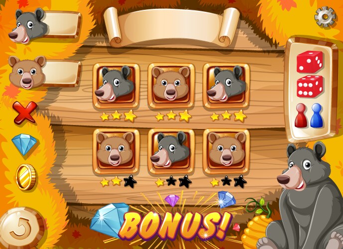 Game template with animal in background Royalty Free Vector