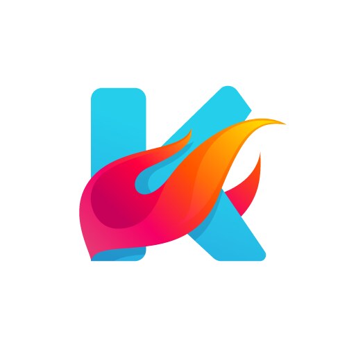 Fire Flames Font K Letter Lettering Vector Images (over 100)