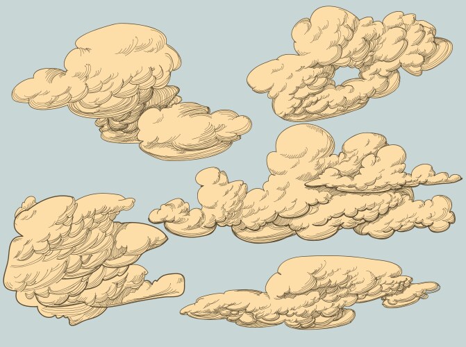 Vintage clouds Royalty Free Vector Image - VectorStock