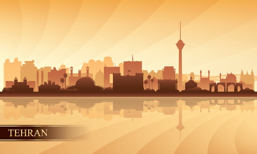 Tehran iran city skyline silhouette Royalty Free Vector