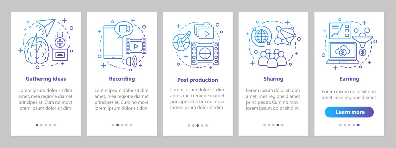 Ict literacy levels onboarding mobile app screen Vector Image