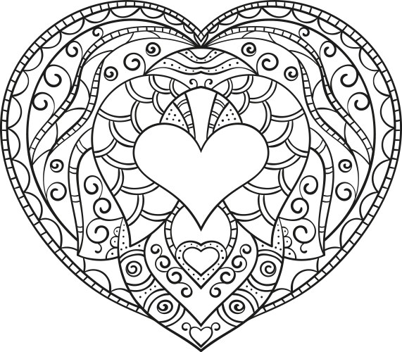 Simple heart icon hand-drawn hatching lines style Vector Image