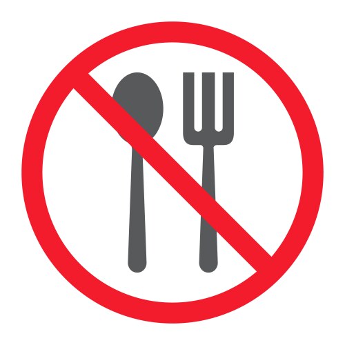 Stop eating sign isolated no food Royalty Free Vector Image