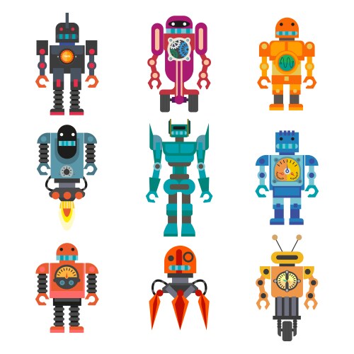 Robot transforming in motorcycle cartoon Vector Image