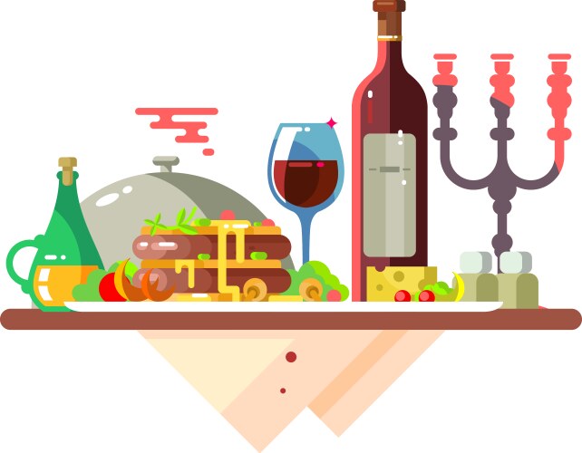 Dinner food restaurant Royalty Free Vector Image