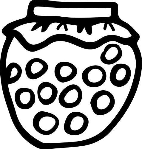 Jam in jar cartoon coloring page Royalty Free Vector Image