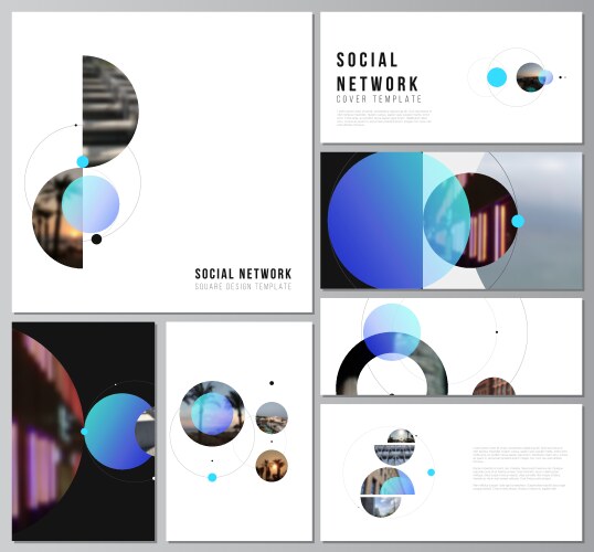 Minimalistic layouts modern social Royalty Free Vector Image