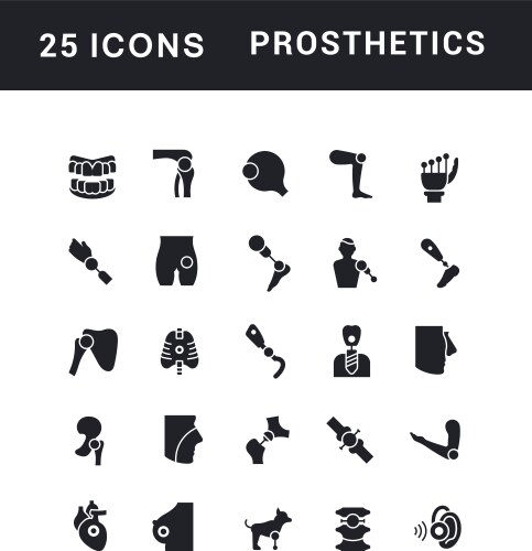 Linear banner prosthetics Royalty Free Vector Image