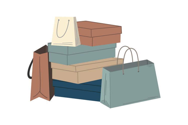 Set cartoon shoe boxes Royalty Free Vector Image