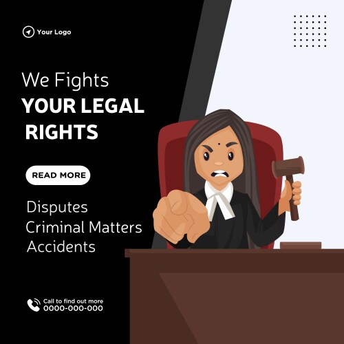 Banner design of judge Royalty Free Vector Image