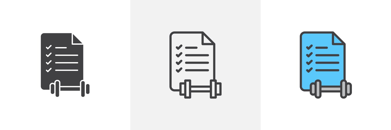 Fitness exercise icon set workout warmup Vector Image