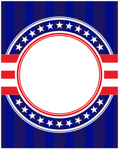 Usa flag round frame Royalty Free Vector Image