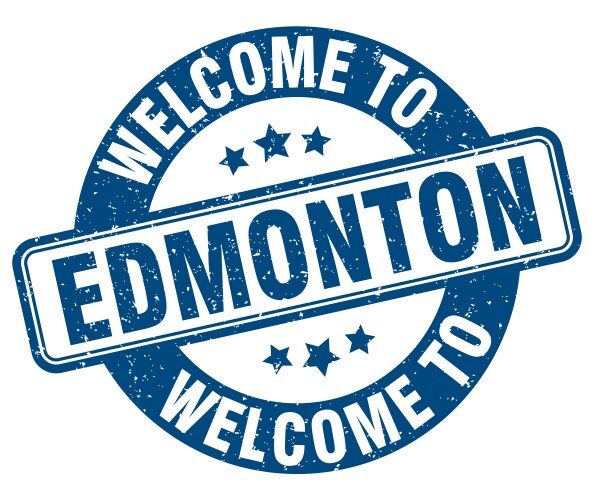 Welcome to edmonton stamp round sign Royalty Free Vector