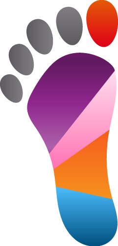 Colorful foot plam abstract logo design template Vector Image