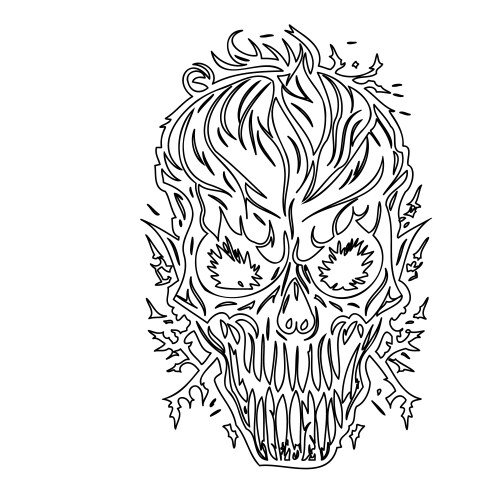 Zombie scary outline sketch Royalty Free Vector Image