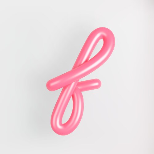 3d pink script lowercase letter b on light Vector Image