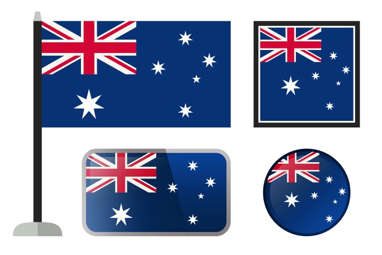 Retro australia flag postage stamp Royalty Free Vector Image