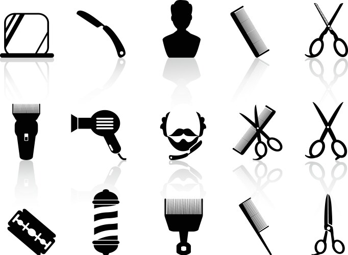 Barber icon set Royalty Free Vector Image - VectorStock
