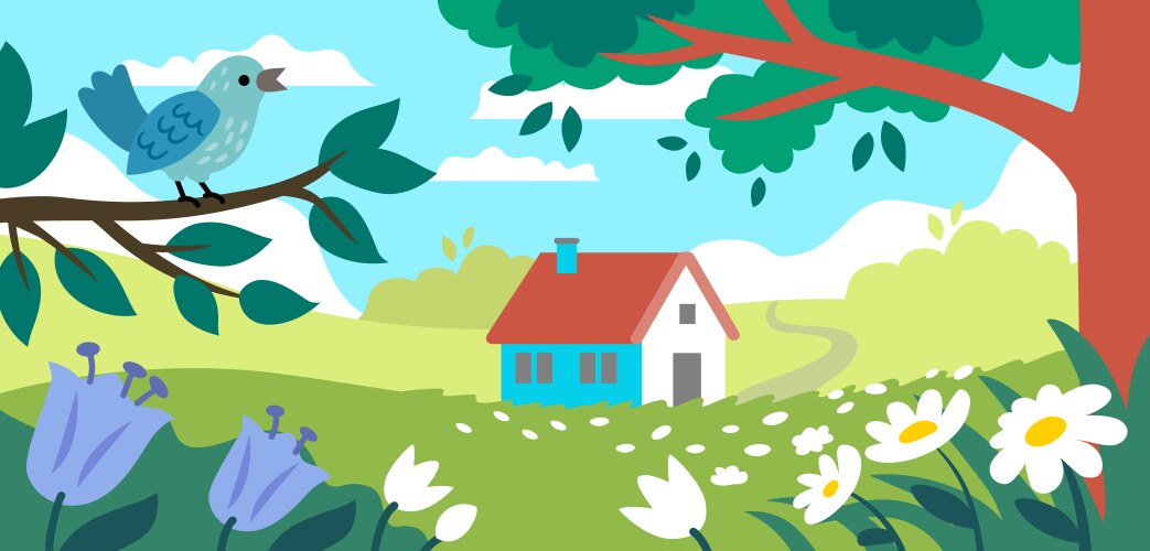 Season landscape Royalty Free Vector Image - VectorStock