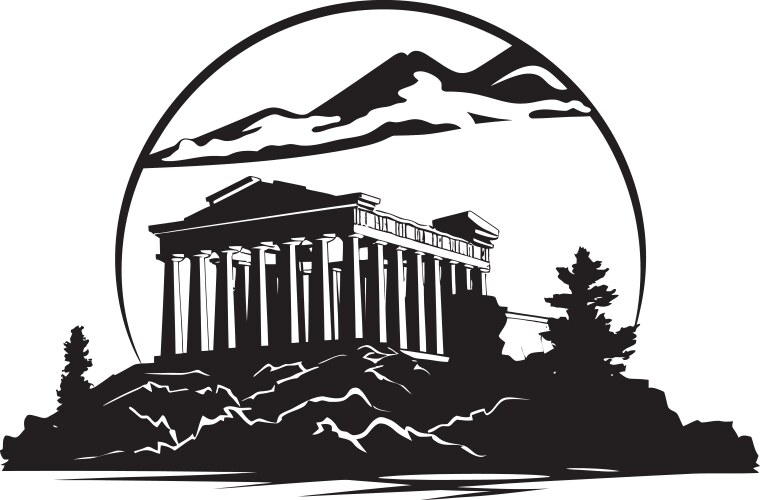 Greek architectural symbols reimagined Royalty Free Vector