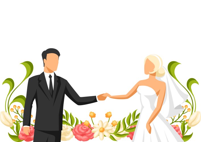Wedding bride and groom Royalty Free Vector Image