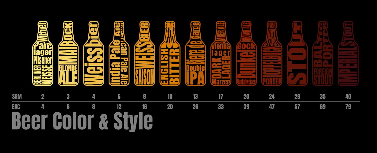 Beer color chart Royalty Free Vector Image - VectorStock