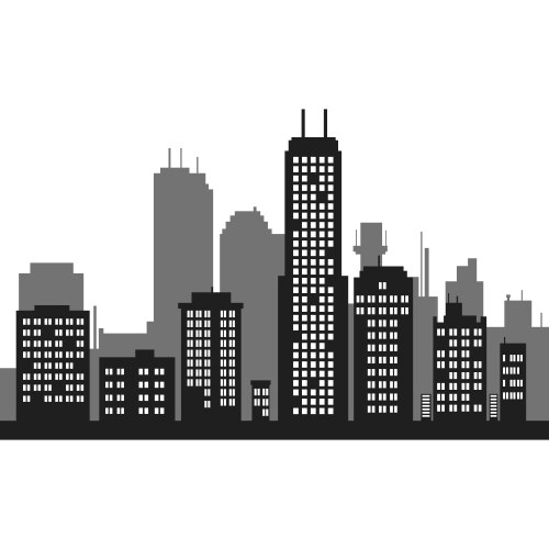 City building clipart skyline Royalty Free Vector Image