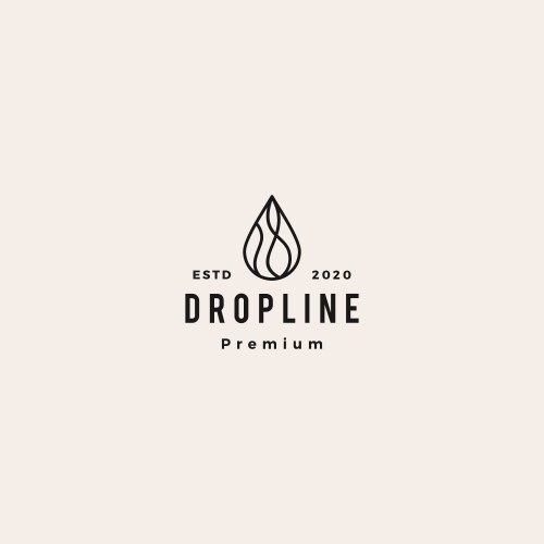 Water drop logo icon line outline monoline Vector Image