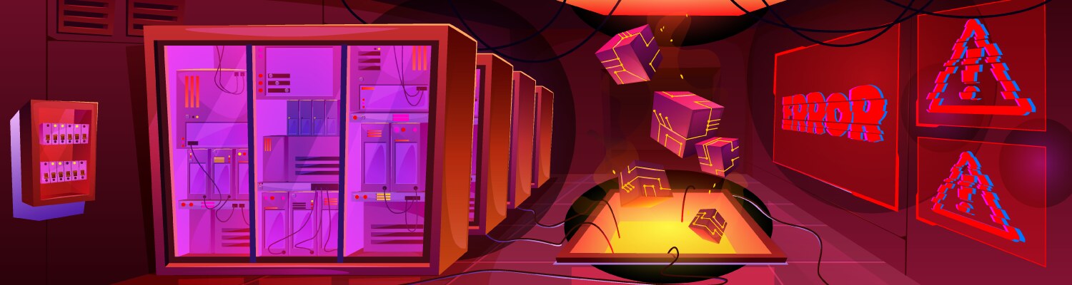 Data Center Room Interior With Server Equipment Vector Image