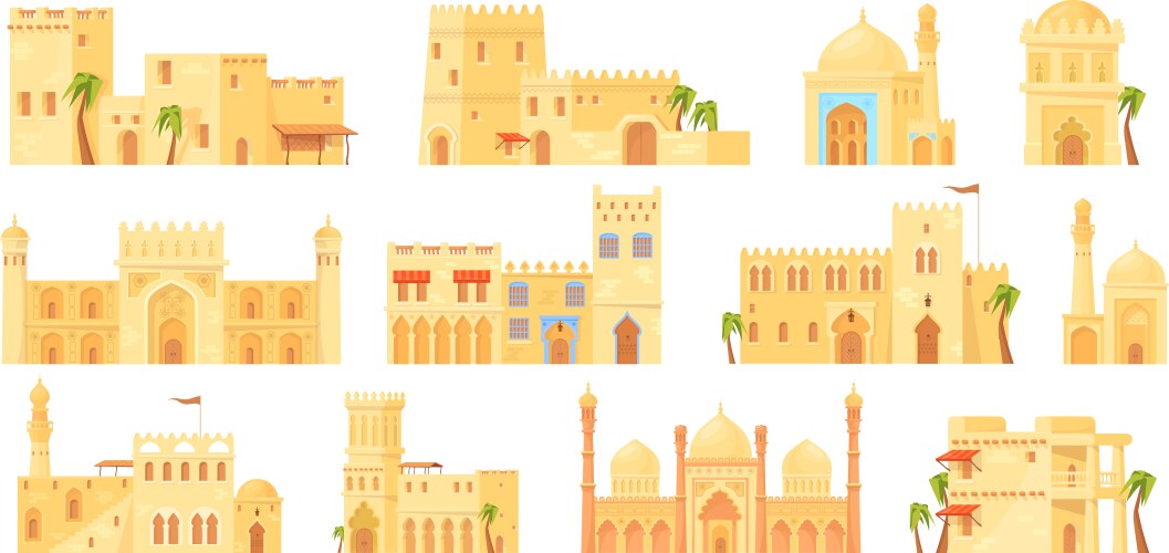 Islamic building cartoon Royalty Free Vector Image