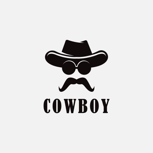 Logo cowboy mascot cartoon style Royalty Free Vector Image