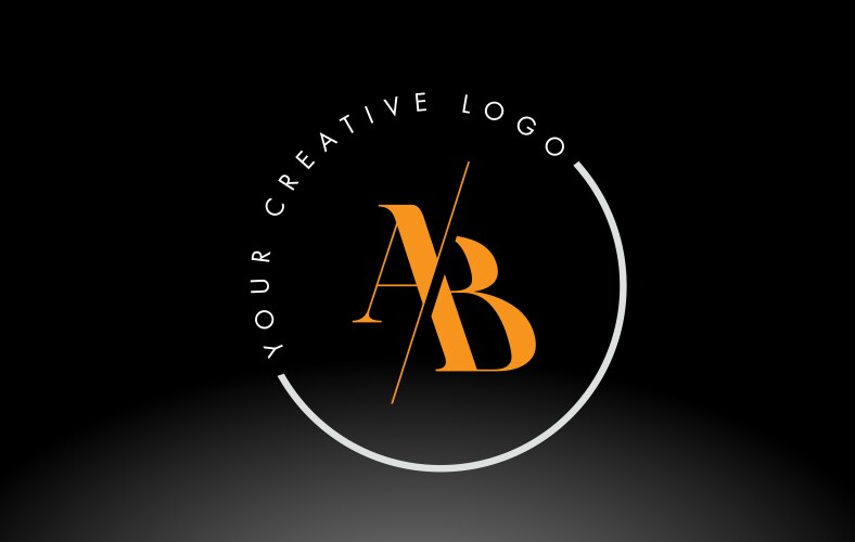 Ab a b brushed letter logo design with creative Vector Image