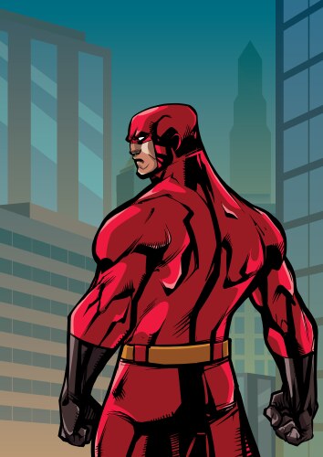 Superhero back isolated Royalty Free Vector Image