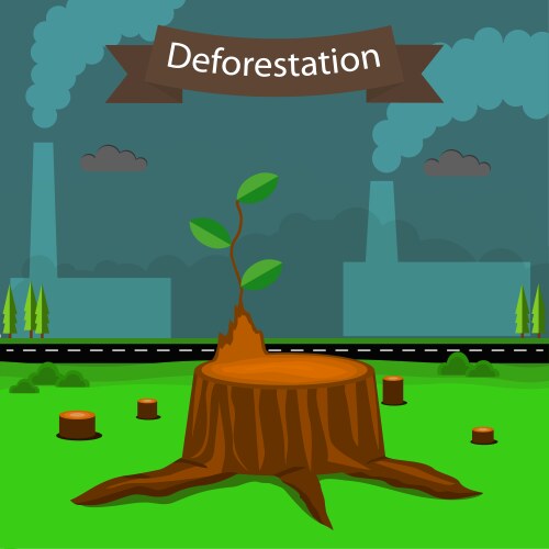 Technological process deforestation Royalty Free Vector