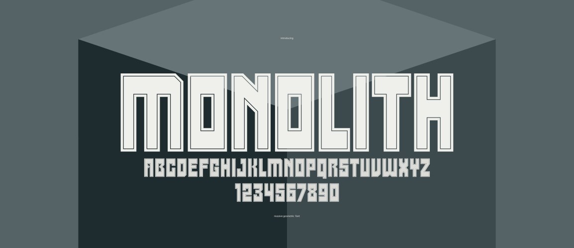 Bold and massive heavy geometric font for logo Vector Image