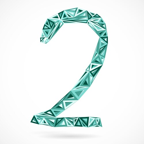 Geometric number three with triangles Royalty Free Vector