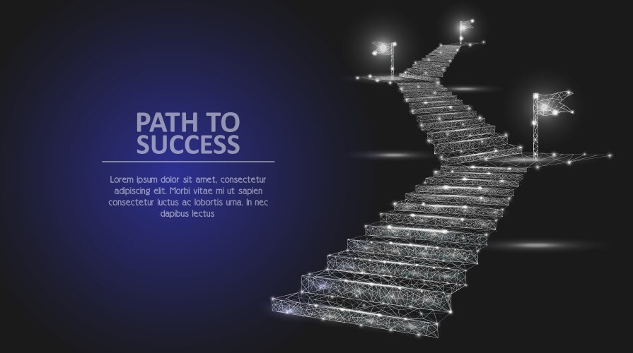 Path to success in paper art Royalty Free Vector Image