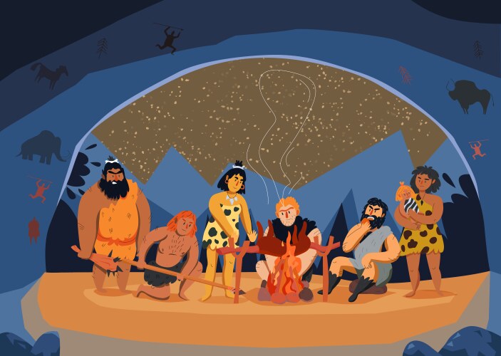 Primitive men Royalty Free Vector Image - VectorStock