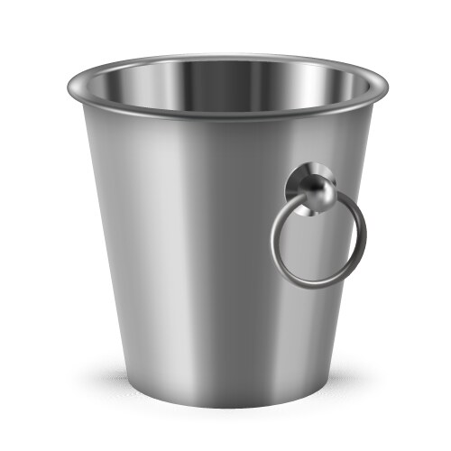 Metallic bucket Royalty Free Vector Image - VectorStock