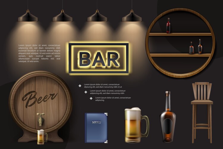 Realistic bar elements template Royalty Free Vector Image
