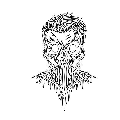 Zombie scary outline sketch Royalty Free Vector Image