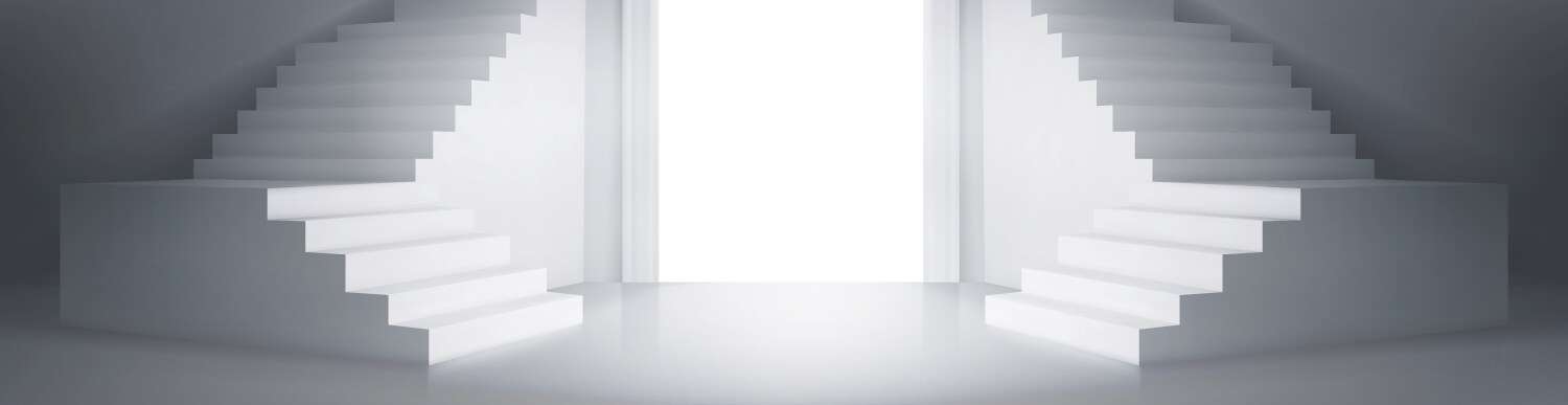 Realistic white staircase mockup Royalty Free Vector Image