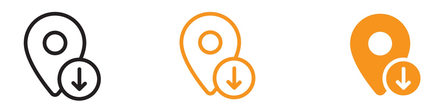 Download gps map location icon outline collection Vector Image